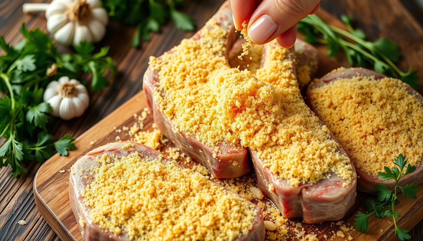 Parmesan Crusted Lamb Chops with Mint Pesto Recipe
